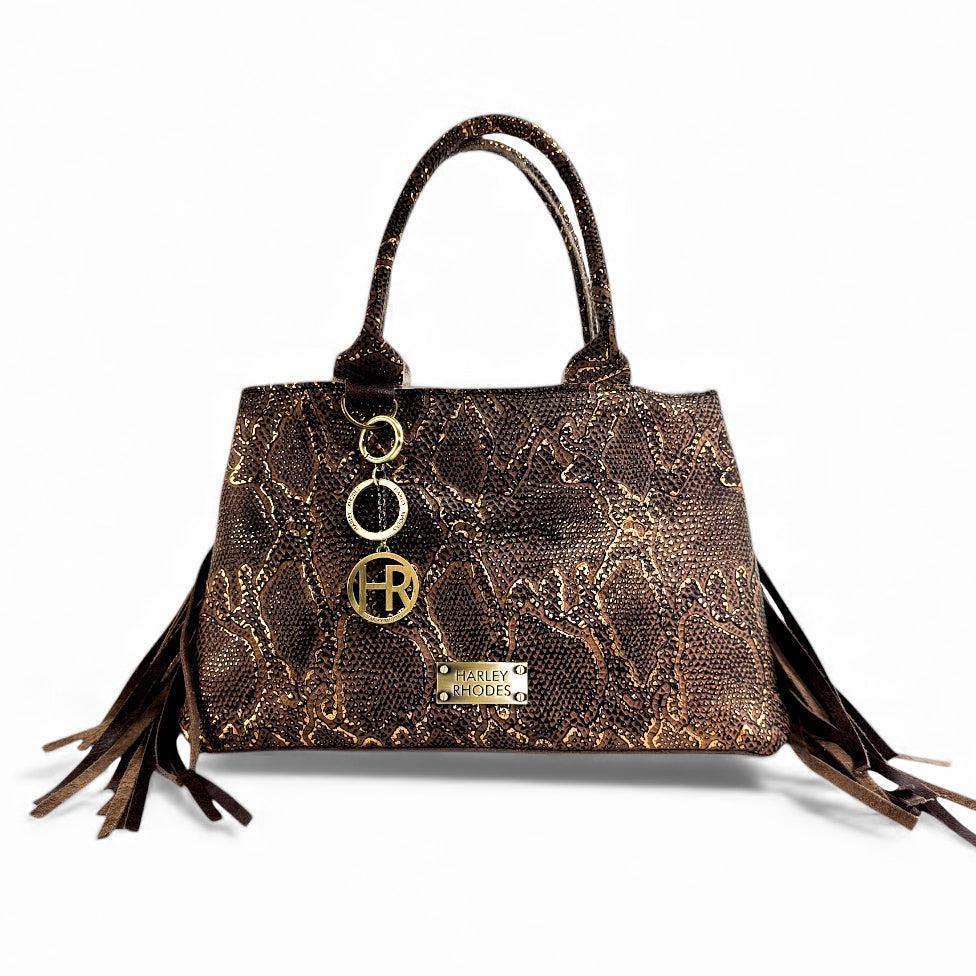 Embossed Leather Jackie Handbag | Harley Rhodes – Dancing Cactus Designs